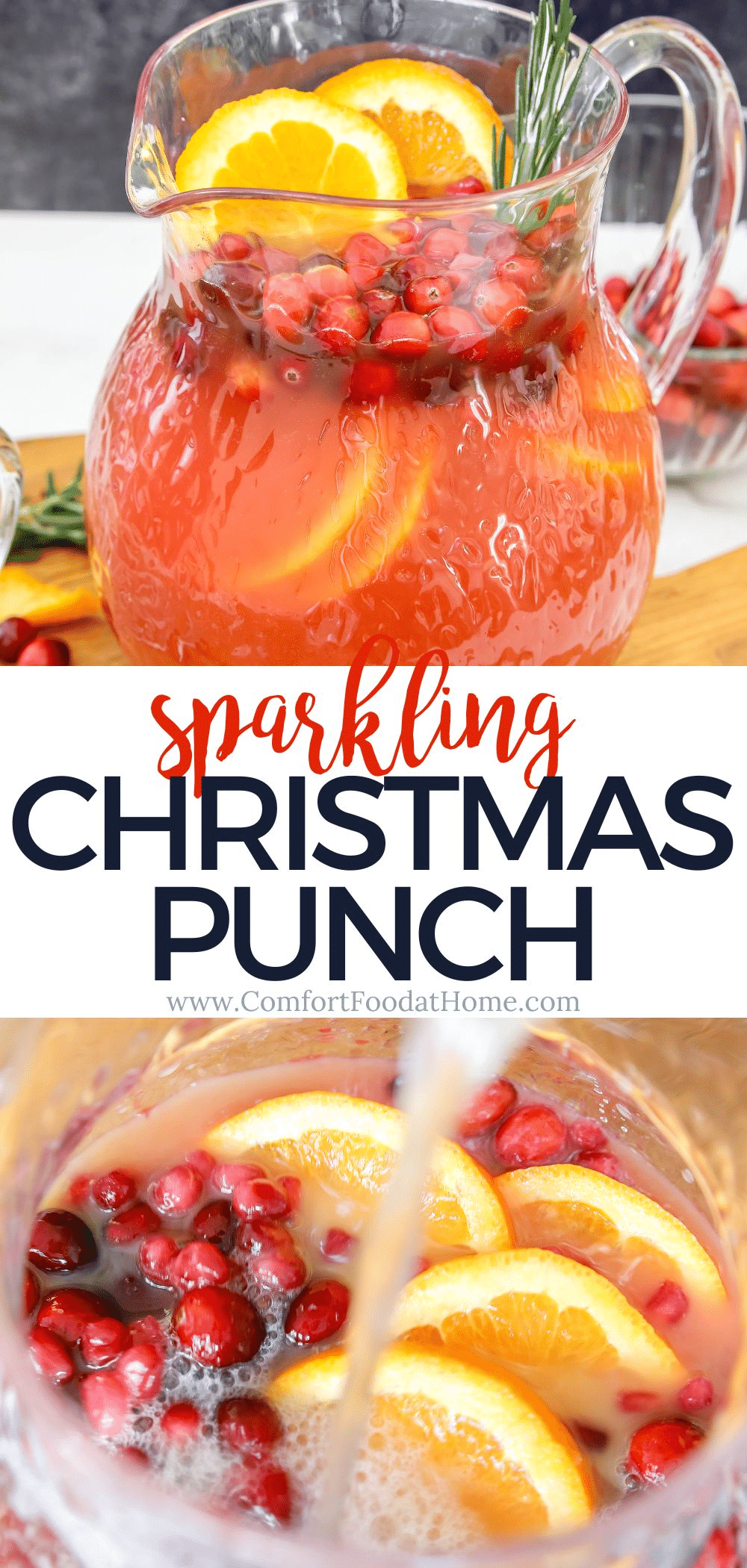 Sparkling Christmas Punch (Non-Alcoholic) - Comfort Food at Home