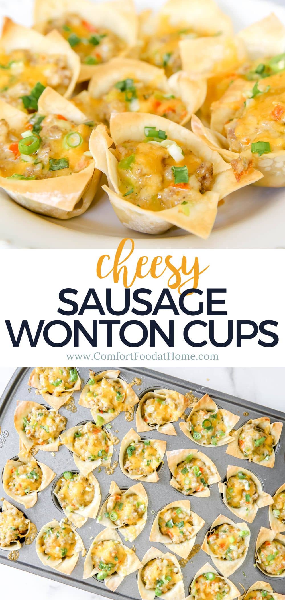 Cheesy Sausage Wonton Cups - Comfort Food at Home